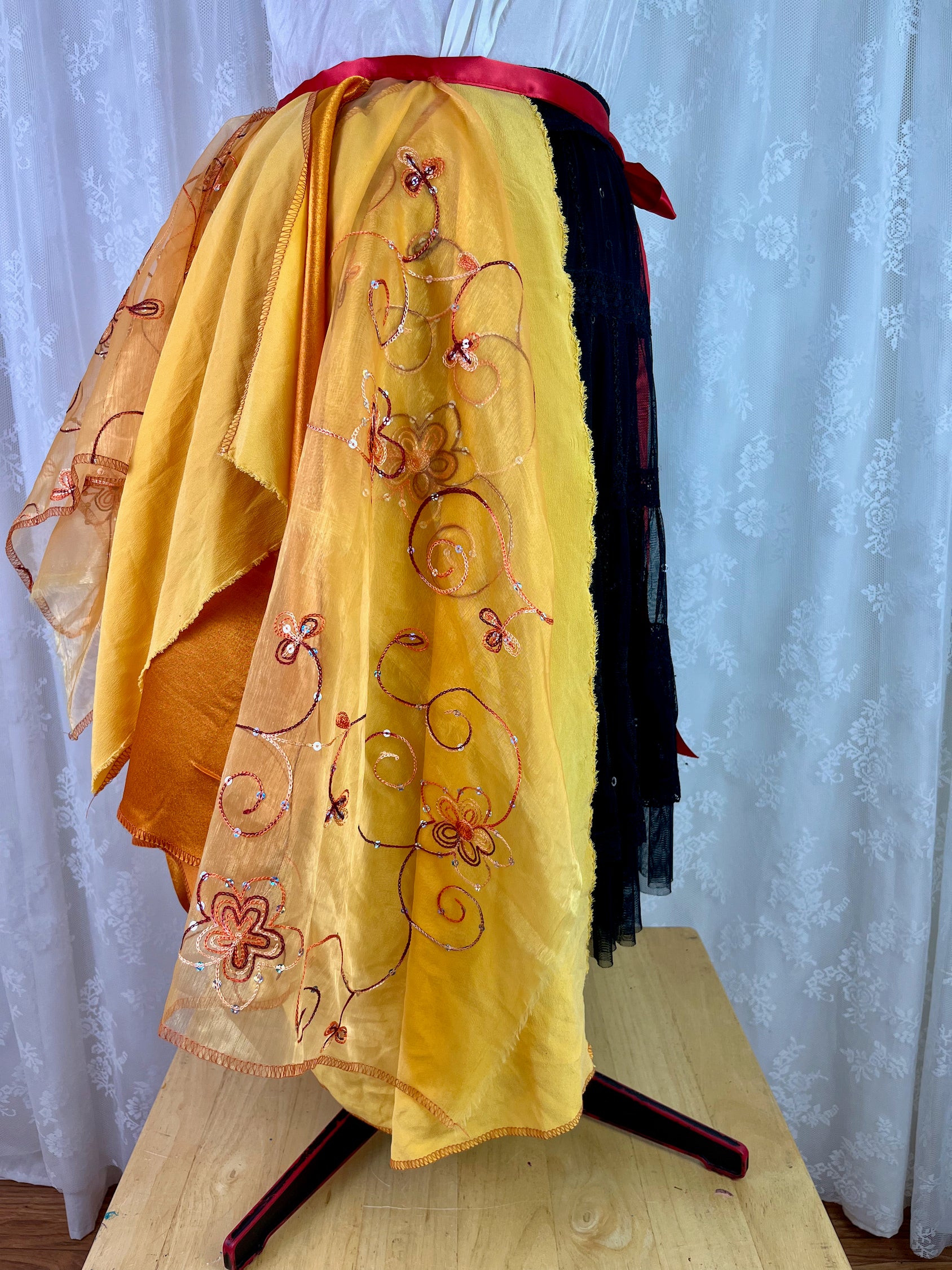 Fiery orange organza bustle - firebird costume bustle - steampunk ...