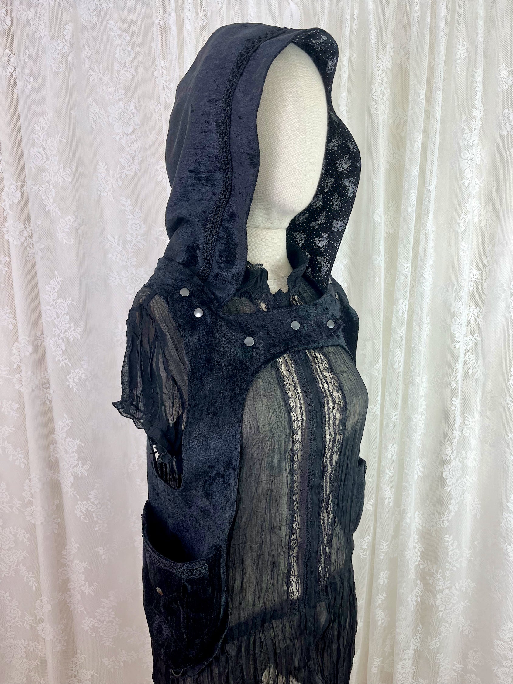 Holster hoodie - hooded festival vest with pockets | Blue Moon Designs