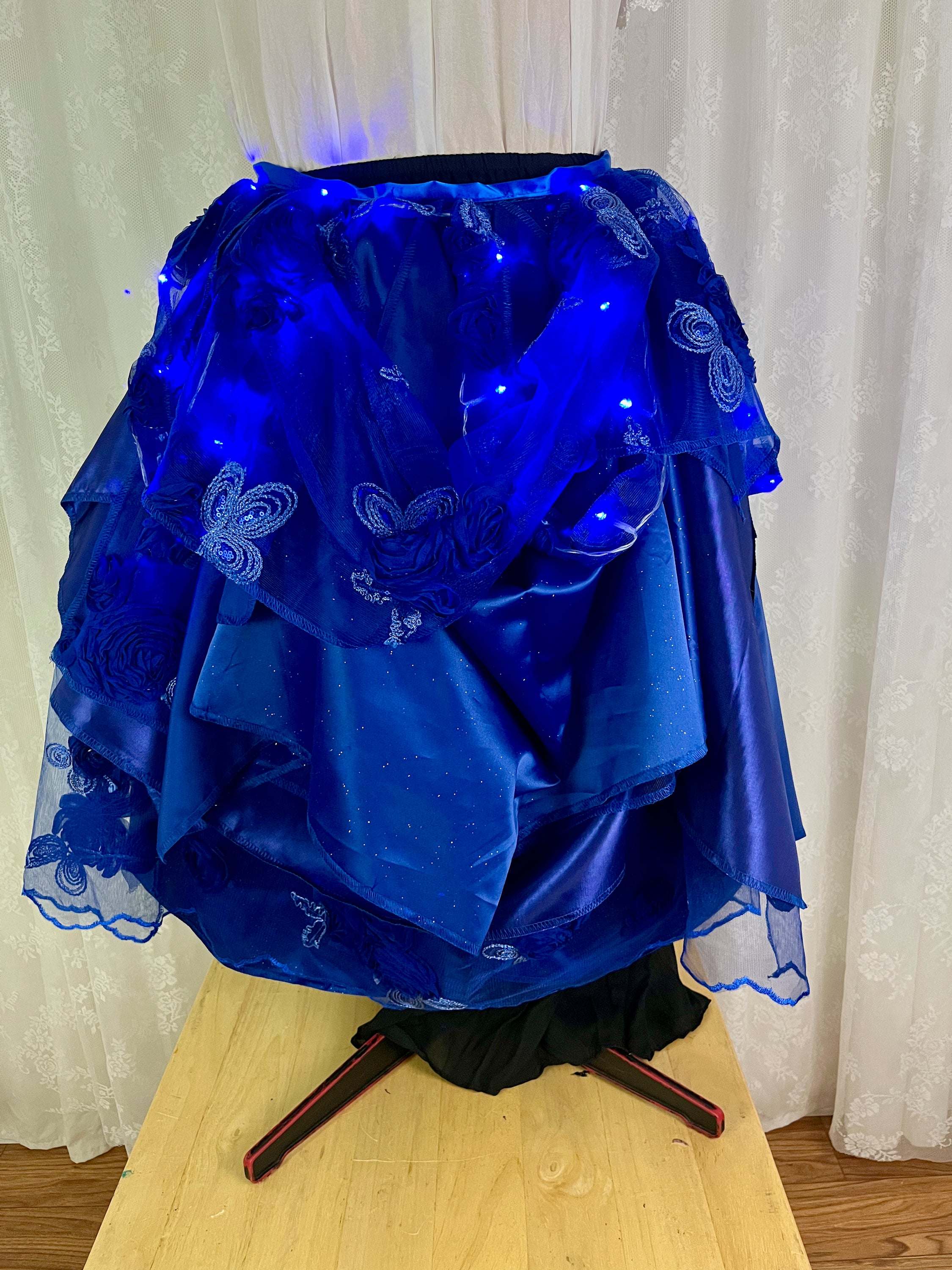 Royal blue light up bustle - sparkle flower light up tutu - TARDIS ...
