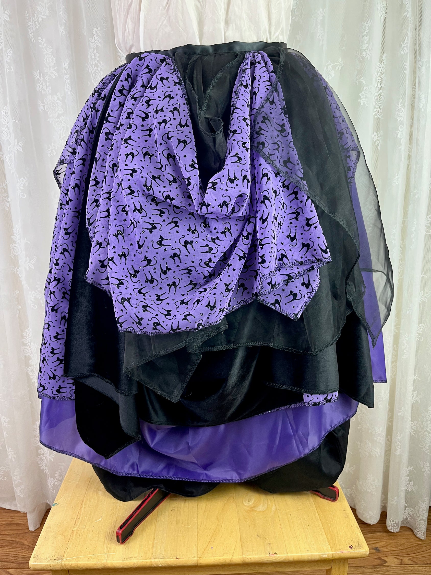 Purple and black cats bustle - Halloween costume bustle - steampunk ...